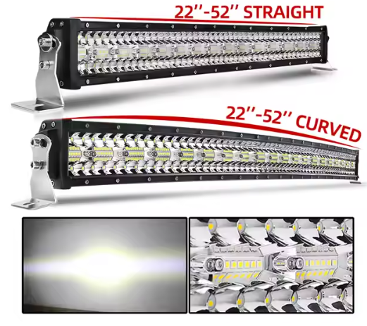 Barra de Led Triple Row Super Bright Curva Barras Led Para Autos